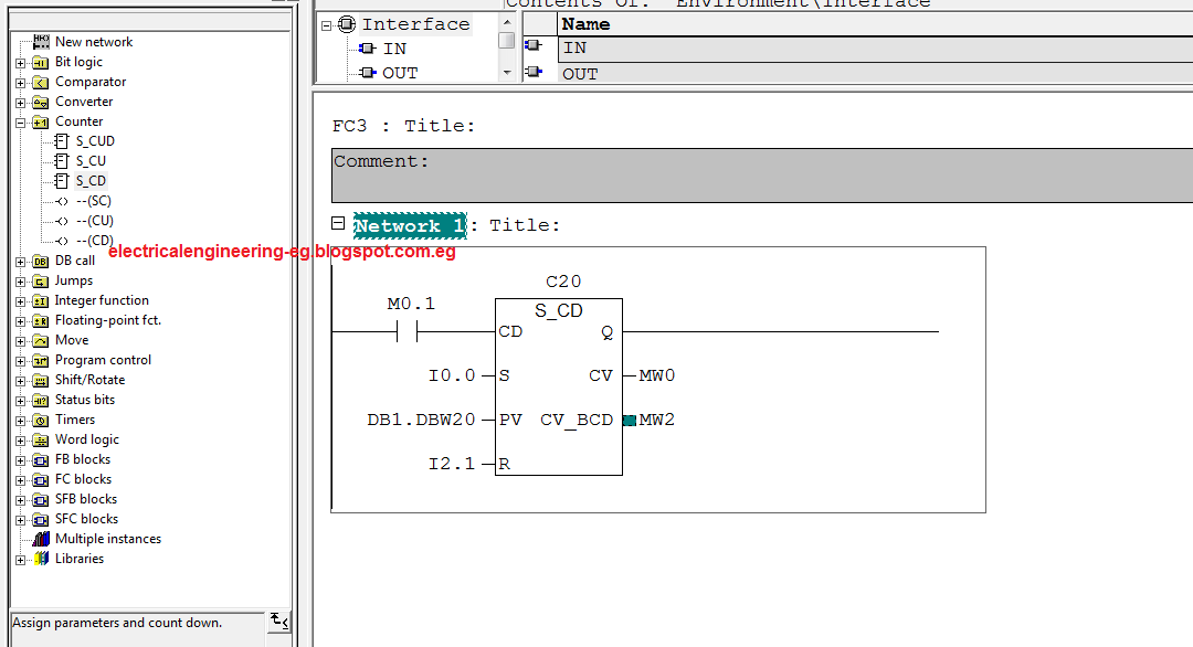 شرح العدادات counters فى Siemens PLC موقع الهندسة الكهربية