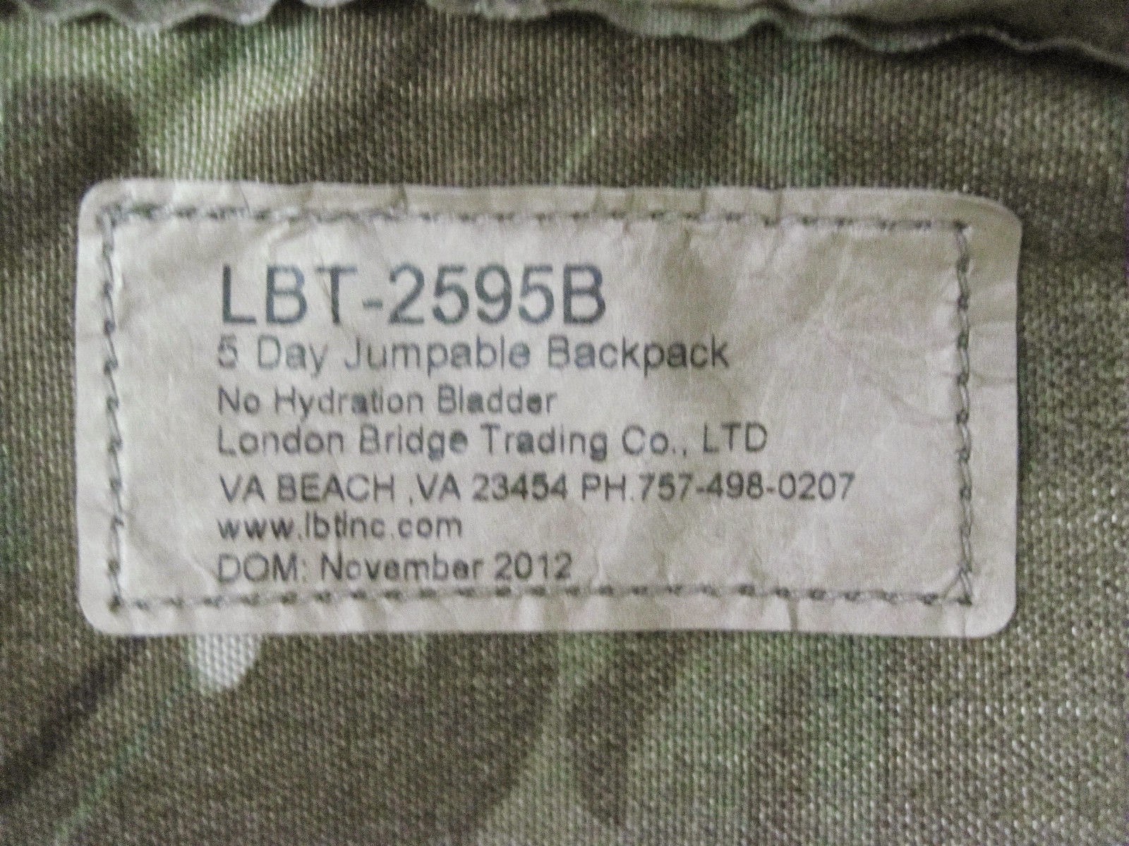 Webbingbabel: LBT 5 Day Multicam Backpack LBT-2595B