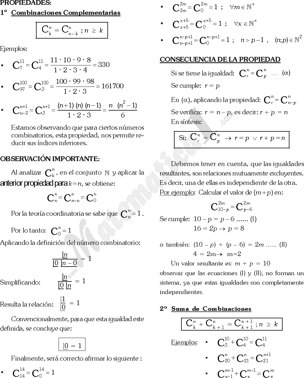 FACTORIAL DE UN NUMERO Y NUMERO COMBINATORIO EJERCICIOS RESUELTOS PDF