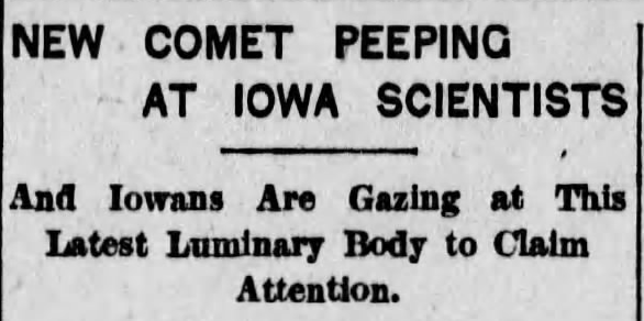 Grinnell Stories: Comet Fever: 1910