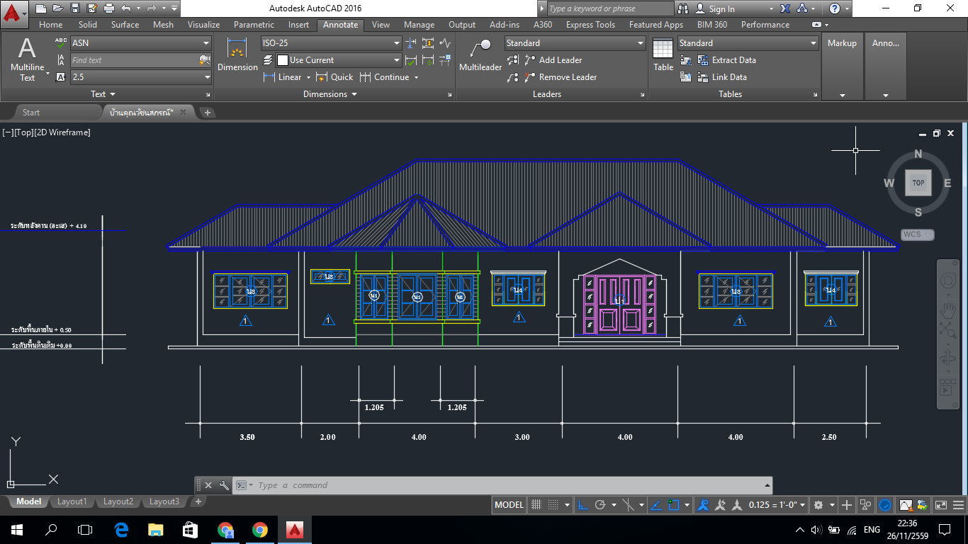 แบบบ้านชั้นเดียว File AutoCAD - SIKET-FREELANCE