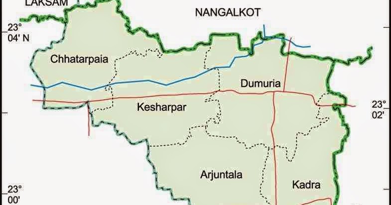 Senbagh Upazila Map, Noakhali District, Bangladesh