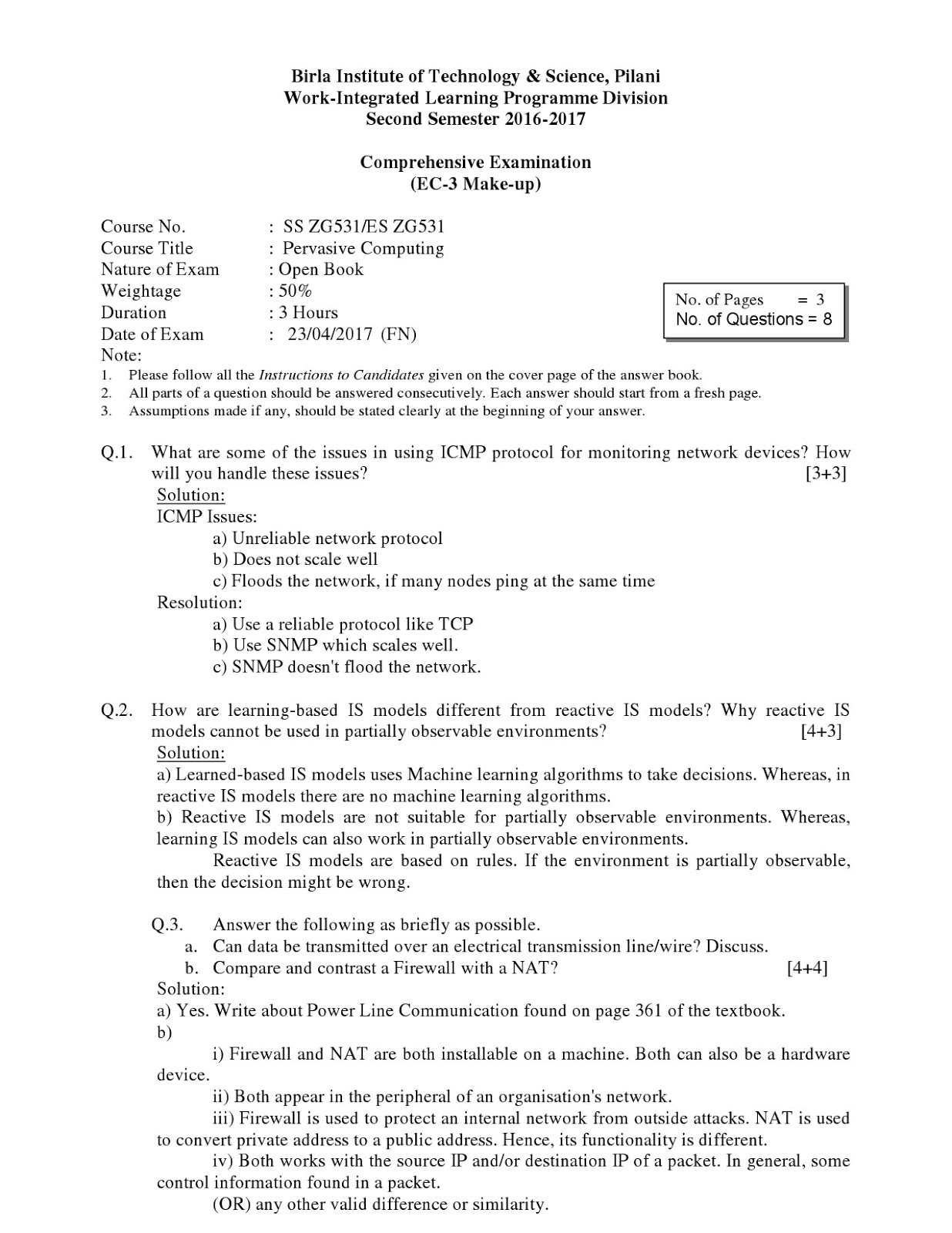 Question Papers: SEM 1