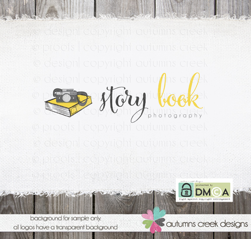 autumns creek designs: premade logo | book and camera logo