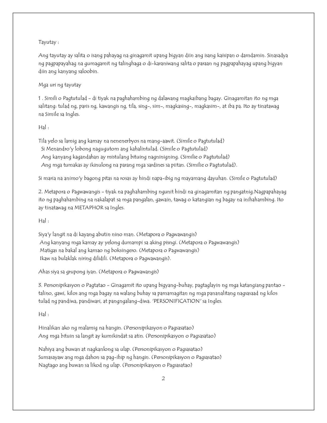 halimbawa ng personipikasyon - philippin news collections