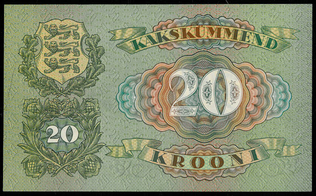 Estonia 20 Estonian Krooni banknote of 1932|World Banknotes & Coins ...