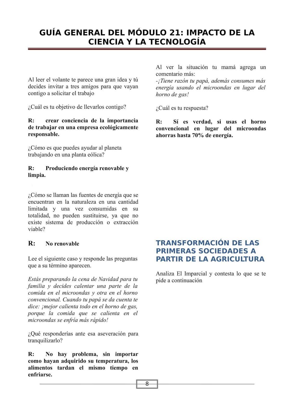 Guías Nuples GDL: Modulo 21 Impacto De La Ciencia Y Tecnologia