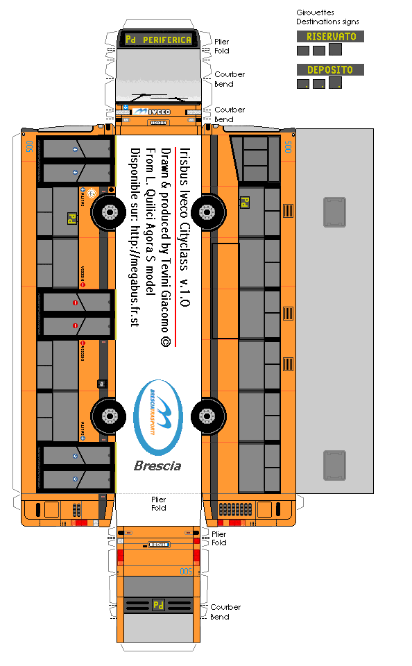 SP. Papel Modelismo: PaperCraft - Irisbus Iveco Cityclass