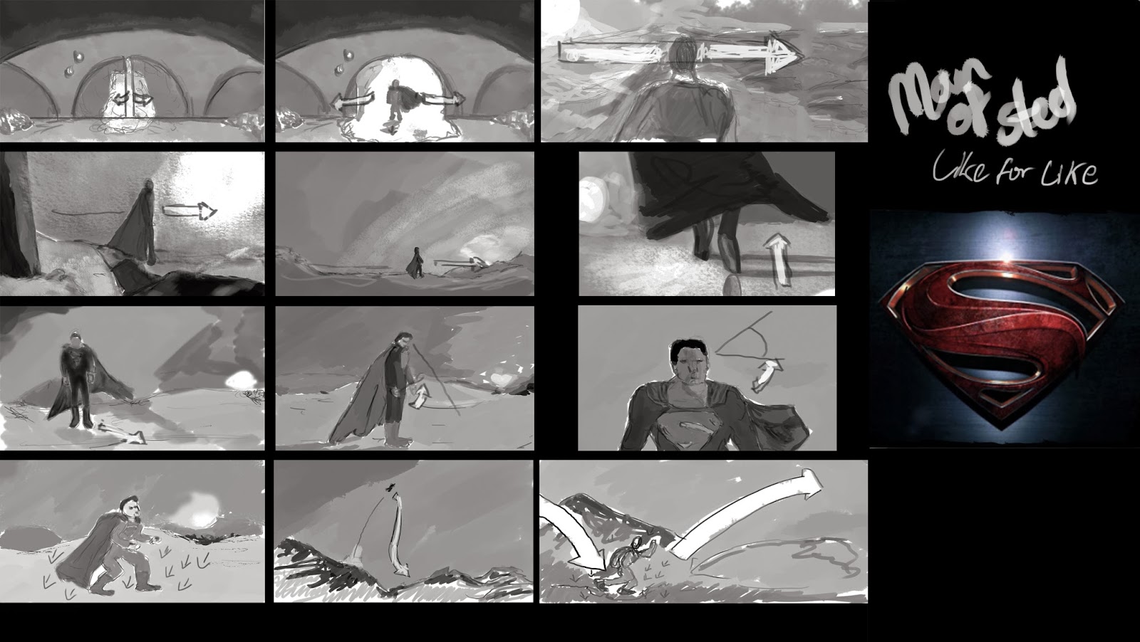 Rhys Wadmore CAA UCA Rochester: Like for like Storyboard : Man Of Steel