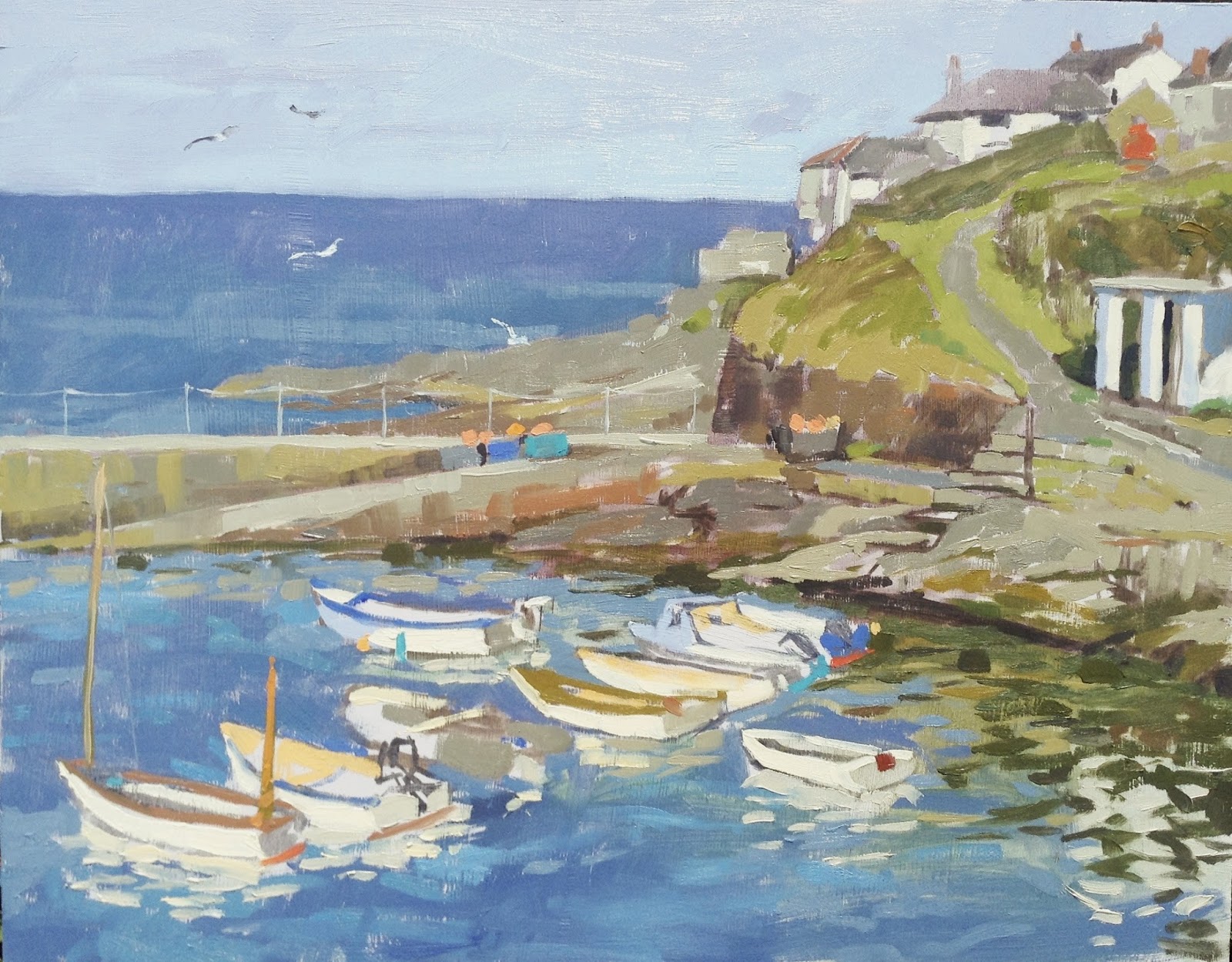 Haidee-Jo Summers artist : Portscatho harbour in evening light