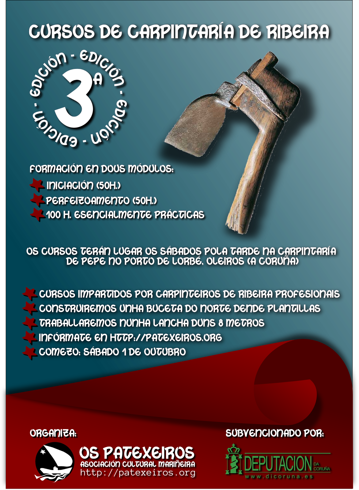 OS PATEXEIROS: Curso de Carpintaría de ribeira - Aberta inscrición