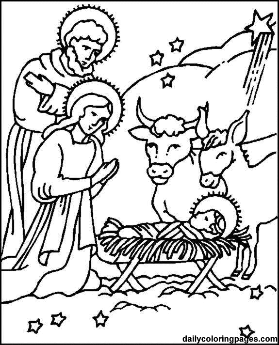Dibujo del Nacimiento de Jesus para colorear ~ Dibujos Cristianos Para ...