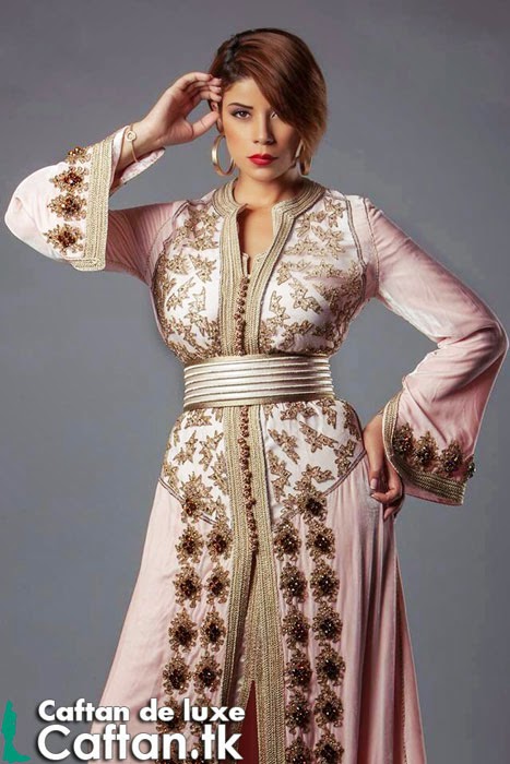 Caftan haute couture beige perlé 2014