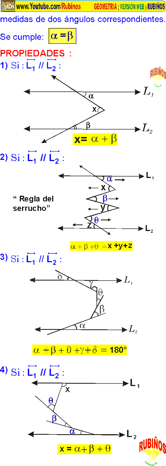 ÁNGULOS ENTRE PARALELAS EJERCICIOS Y PROBLEMAS RESUELTOS PDF