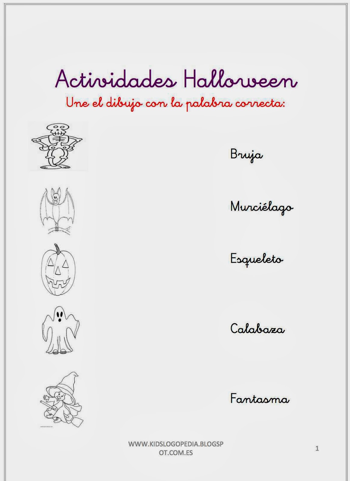 KIDSLOGOPEDIA: Actividades para Halloween