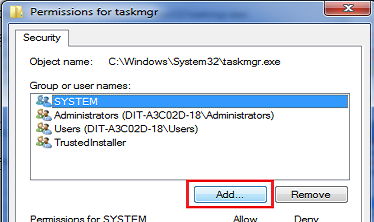 Windows And Vmware: HOW TO RESTRICT SPECIFIC USER TO ACCESS TASK MANAGER IN WINDOWS 7