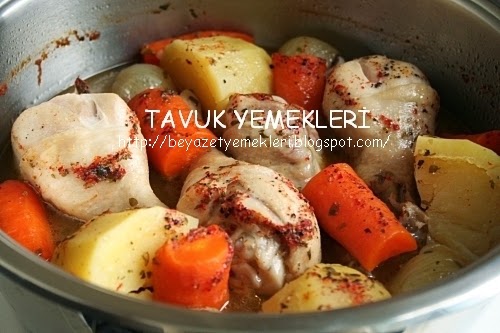 havuçlu patatesli tavuk haşlama - TAVUK YEMEKLERİ HAMDİ USTA