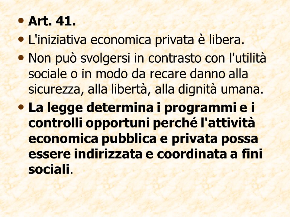 L’articolo 41 della Costituzione Italiana e la responsabilità sociale d ...