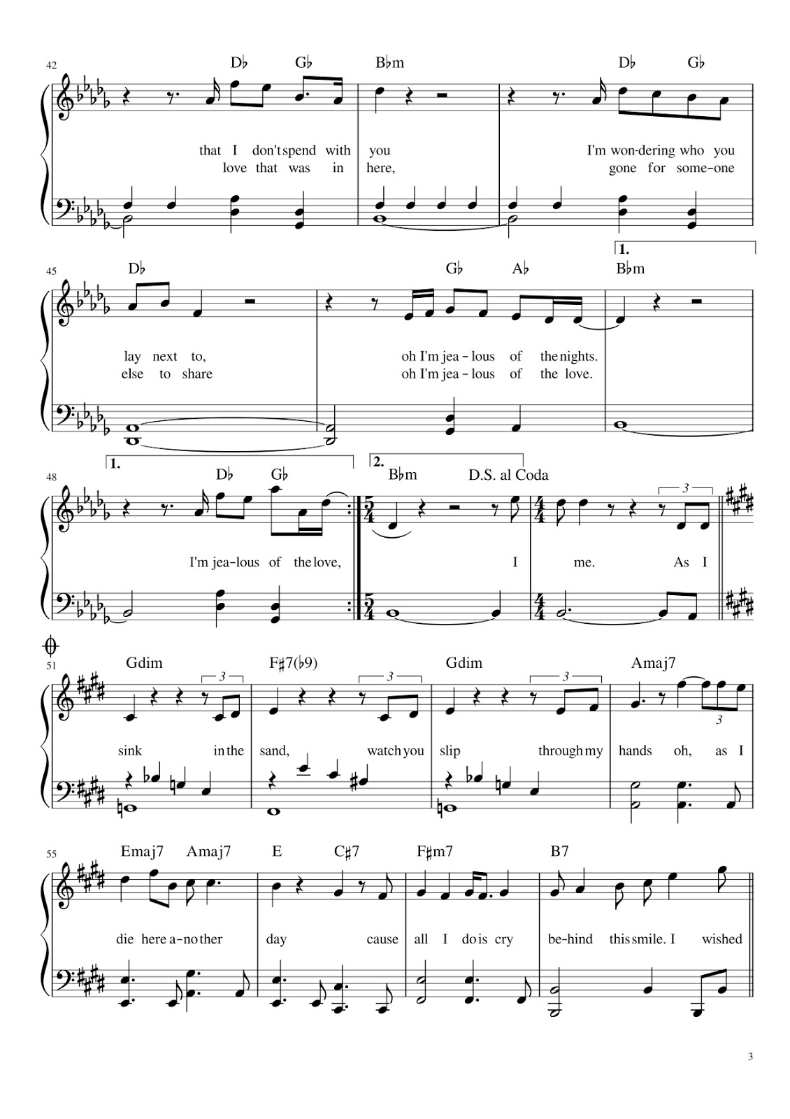 Utterly Music: [Piano Scores] Jealous by Labrinth