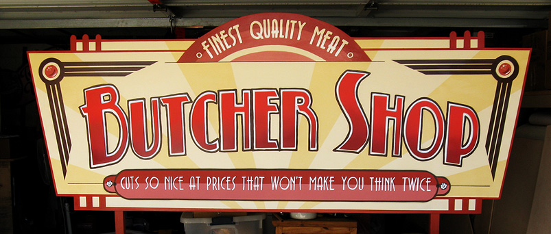 Sketches, Signs & Scribbles: Art by Gino Hasler Jr: Butcher Shop sign ...
