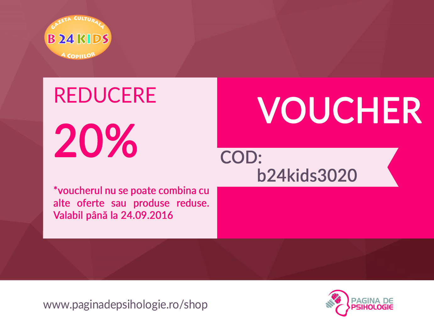 B24kids: Cupon de reducere pentru cărţile din Pagina de psihologie.ro