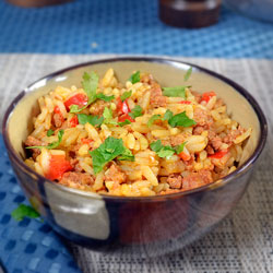 Behind the Bites: Spanish Rice with Chorizo