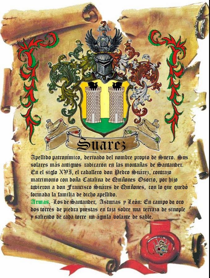 apellidolandia: Escudo familiar Suarez Perez