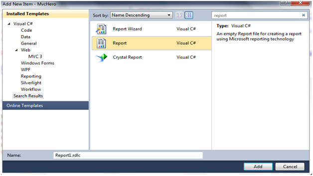 Create Rdlc Report In Mvc 3 Using Dataset With Example In C In