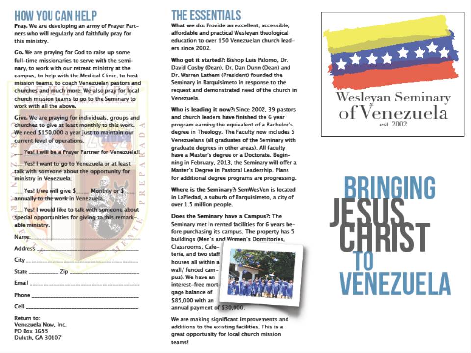Venezuela For Christ: Seminary Brochure