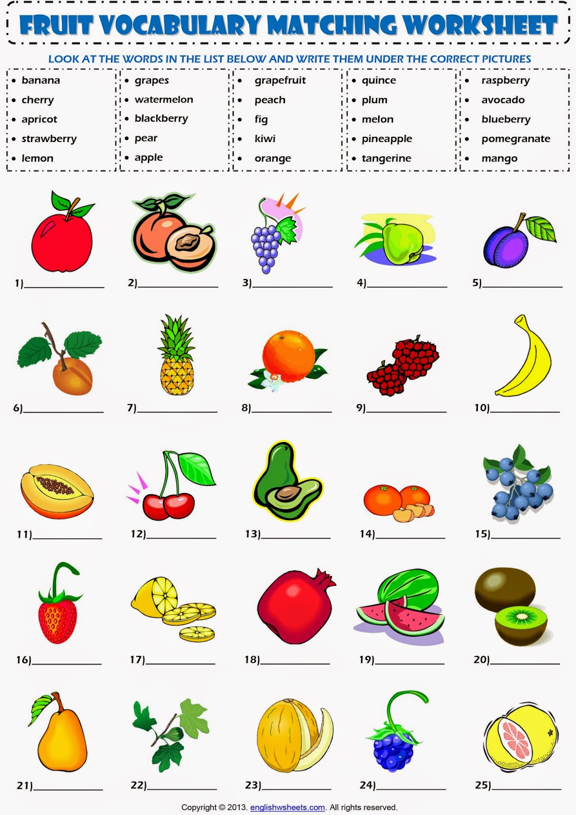 Fruits Tasks