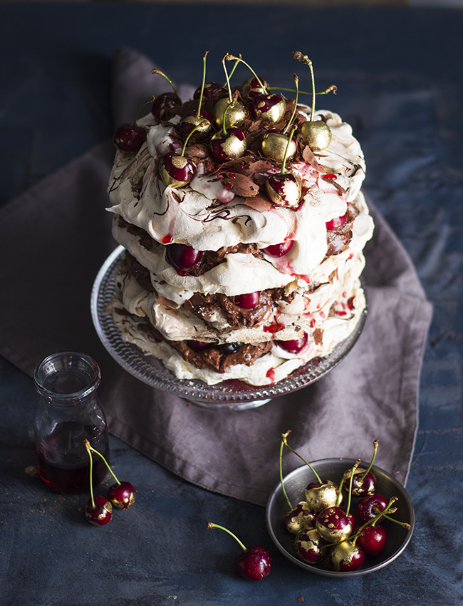 The Kate Tin: Chocolate Mousse Pavlova With Syrupy Cherries