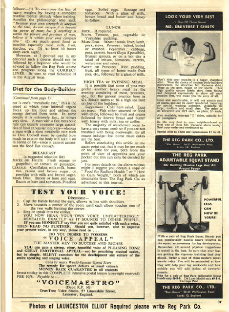 The Thoughts of a Big Brown Bear....: Reg Park - workout routines....