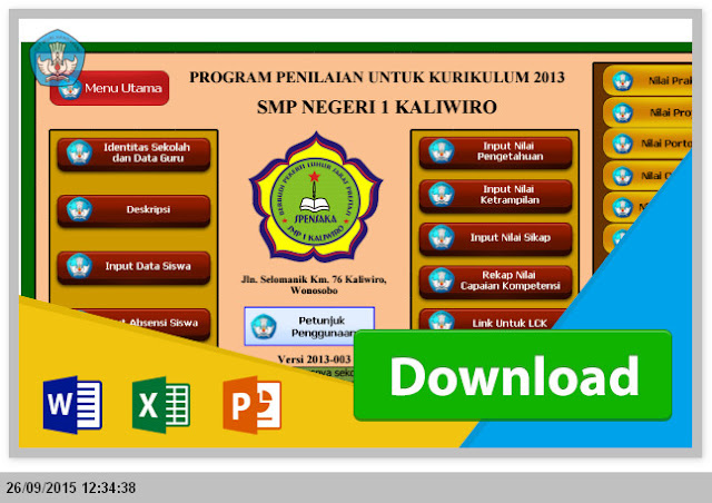 Aplikasi Raport SMP Kurikulum 2013 dengan Excel - Penilaian dan ...