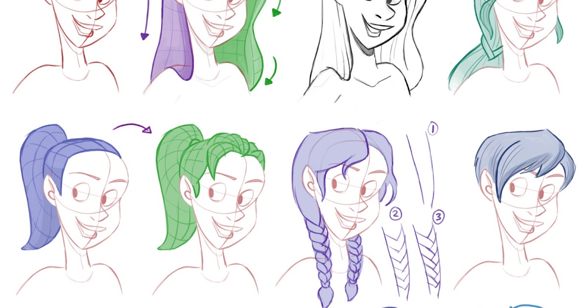 Learning drawing principles: hair