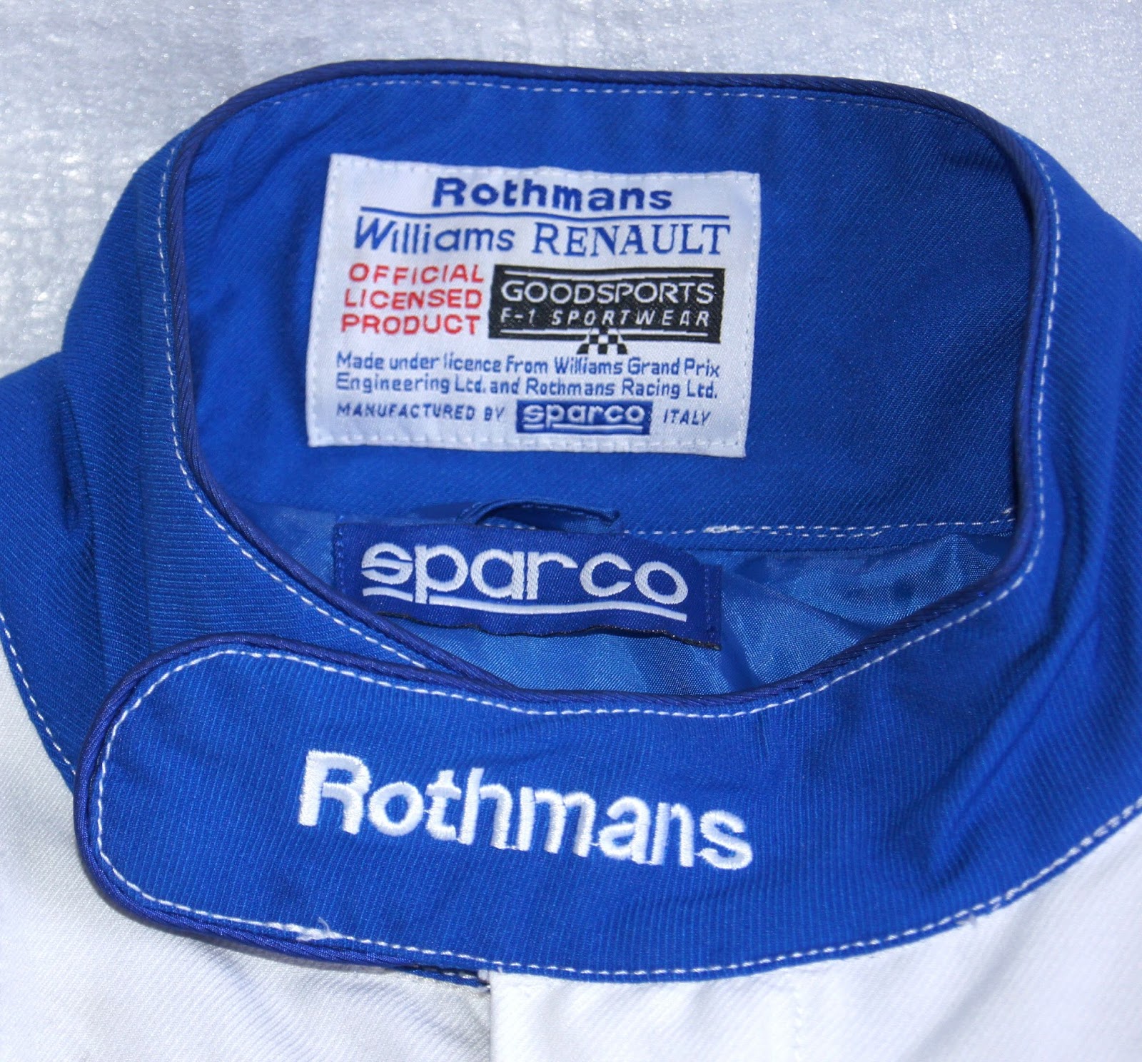 samurai‐bikers: SPARCO Rothmans Williams Renault F1 Official license ...