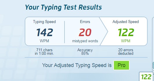 BigHominid's Hairy Chasms: my TypingTest.com results