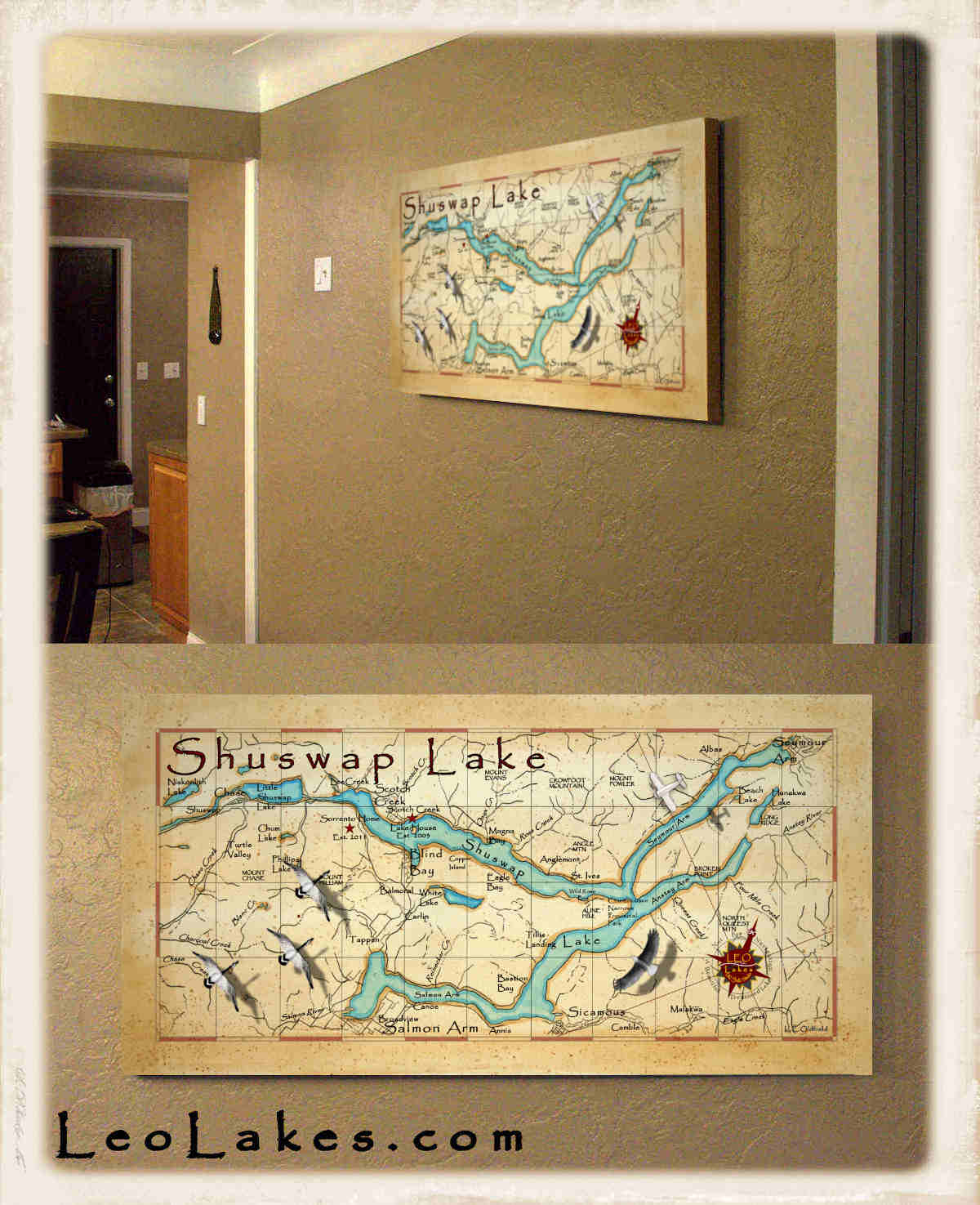 Old field Studio & Leo Lakes: Shuswap Lake, my first international map ...