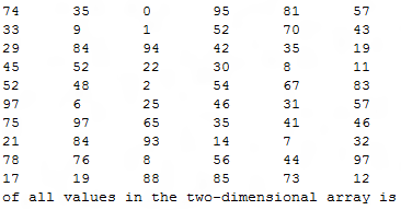 Summing all the Values in a Two-dimensional Array after Printing it in Java
