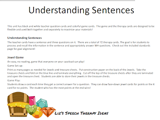 Liz's Speech Therapy Ideas: Understanding Sentences with Jewel ...