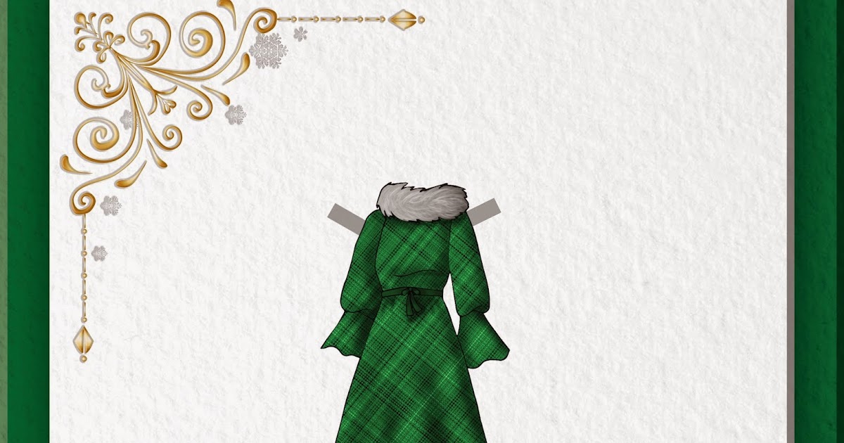 Paper Doll School: December Paper Doll - Outfit 1 in Green