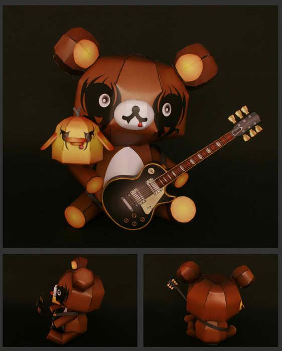 Relax Bear Black Metal-Rocks Papercraft | Papercraft Paradise ...