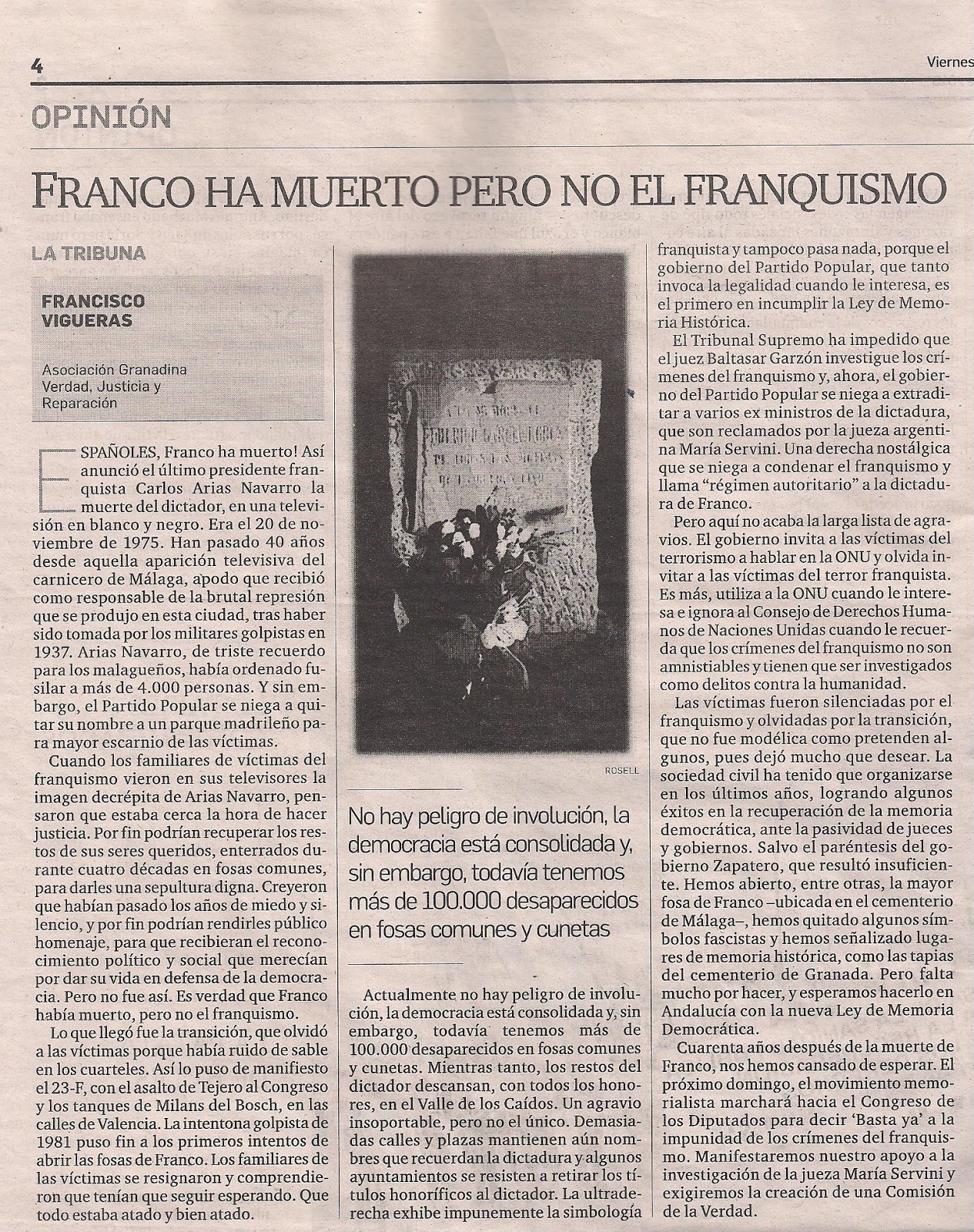 CONVOCATORIAS: Franco ha muerto, pero no el franquismo