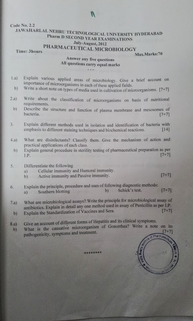 PHARM-D : pharm-d 2nd year previous question papers 2010,2011,2012,2013 ...