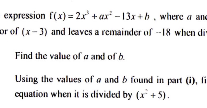 1. Remainder and factor theorem revision and challenging questions O ...