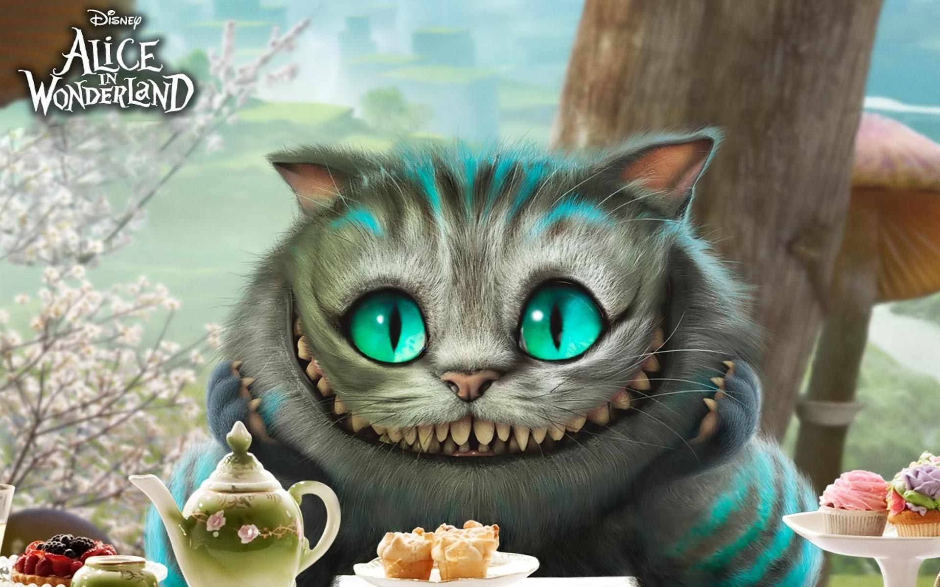 Alice in Wonderland and Smiling Cat | Full HD Desktop Wallpapers 1080p