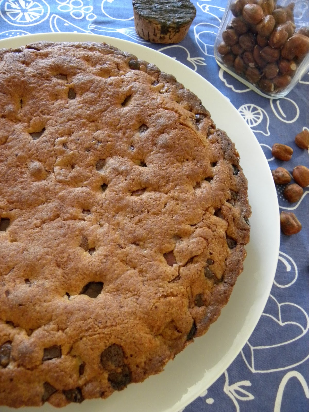 Vadrouilles gourmandes : Gâteau cookie ou cookie géant aux noisettes