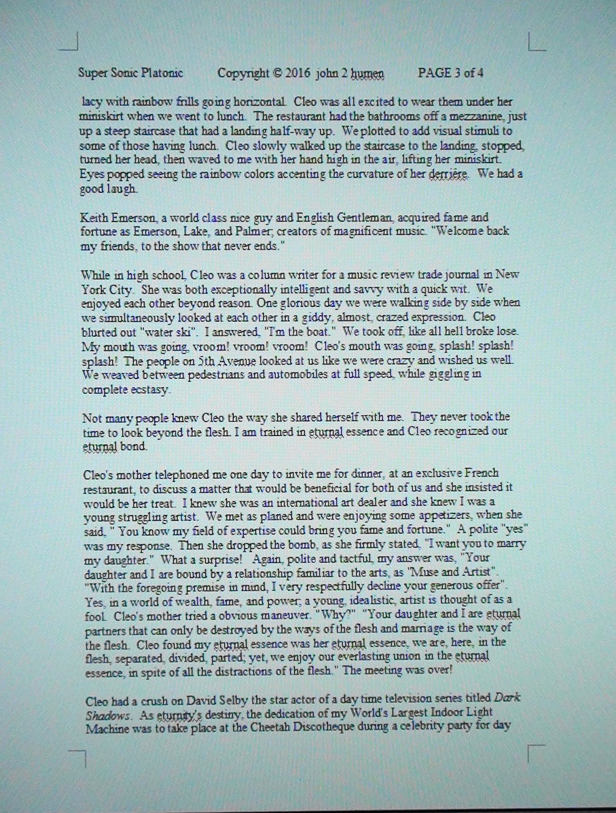 Cleo Odzer and John Humen are Super Sonic Platonic: 2016