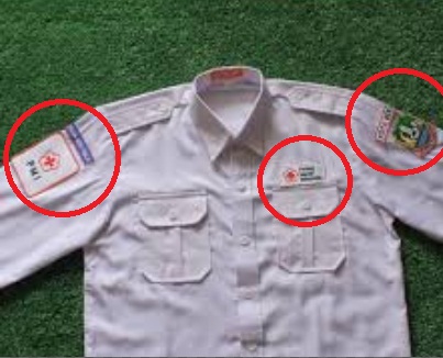 Contoh Pemasangan Badge pada Baju PMR Madya atau SMP | ATRIBUT PMR