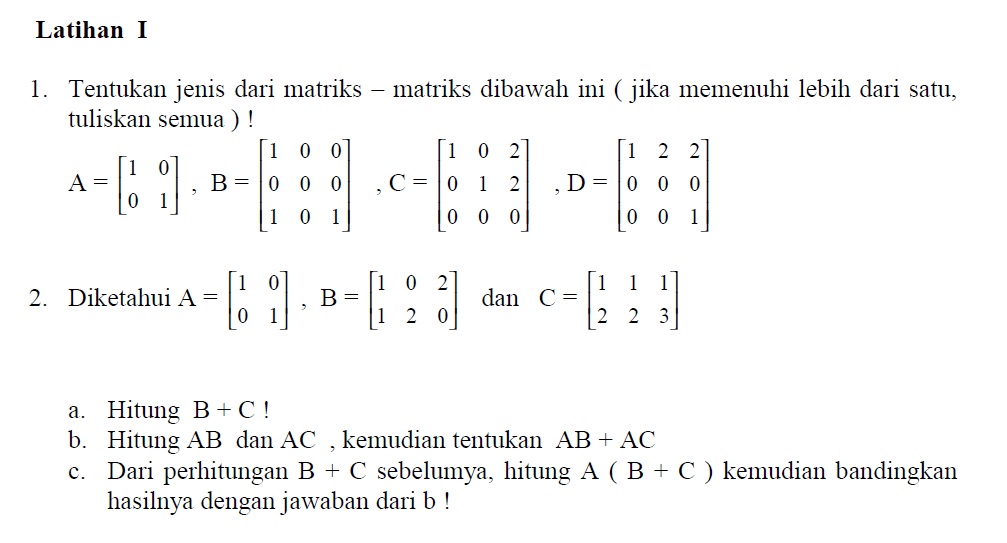 Materi Aljabar Linear lengkap (Matematika) | Dunia Matematika