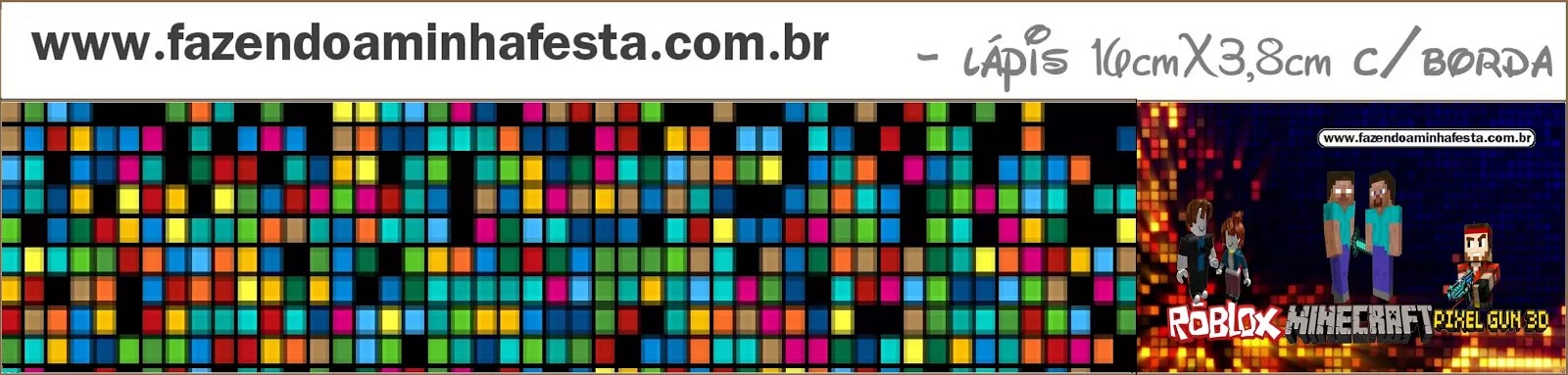 Pixel Gum 3D, Roblox and Minecraft Free Printable Candy Bar Label. - Oh ...